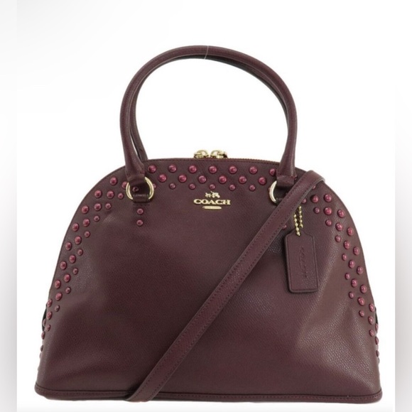 Coach | Bags | Coach Cora Domed Satchel In Studded Crossgrain Leather ...
